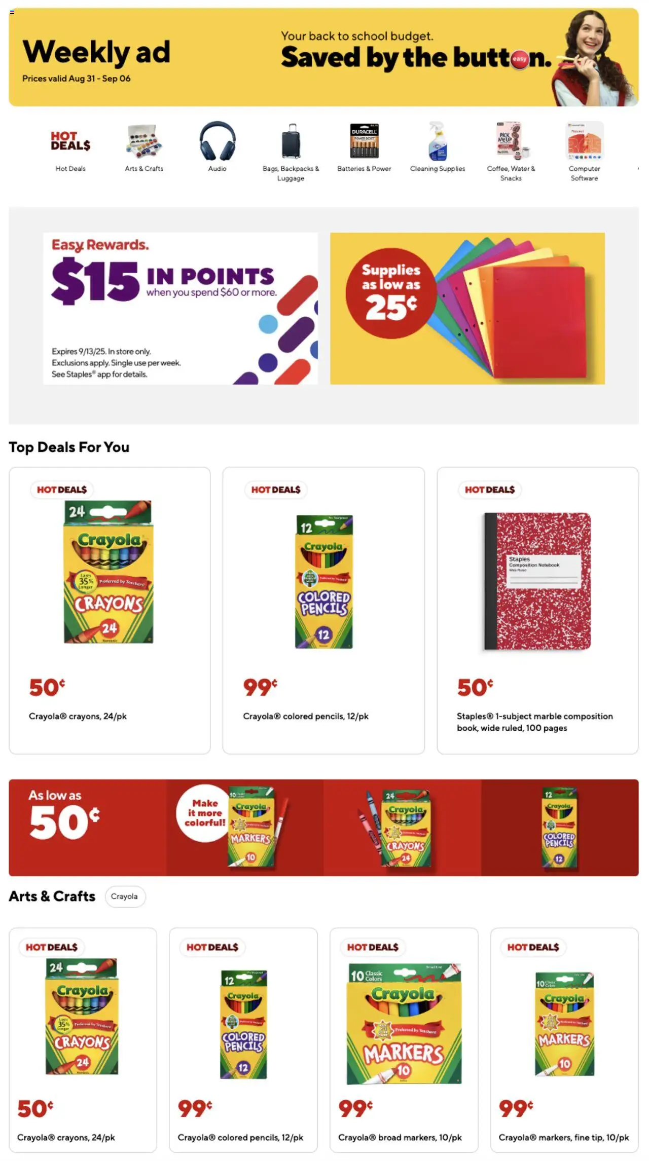 Staples Weekly Ad from 08/31/2025 - Flyer, Sale