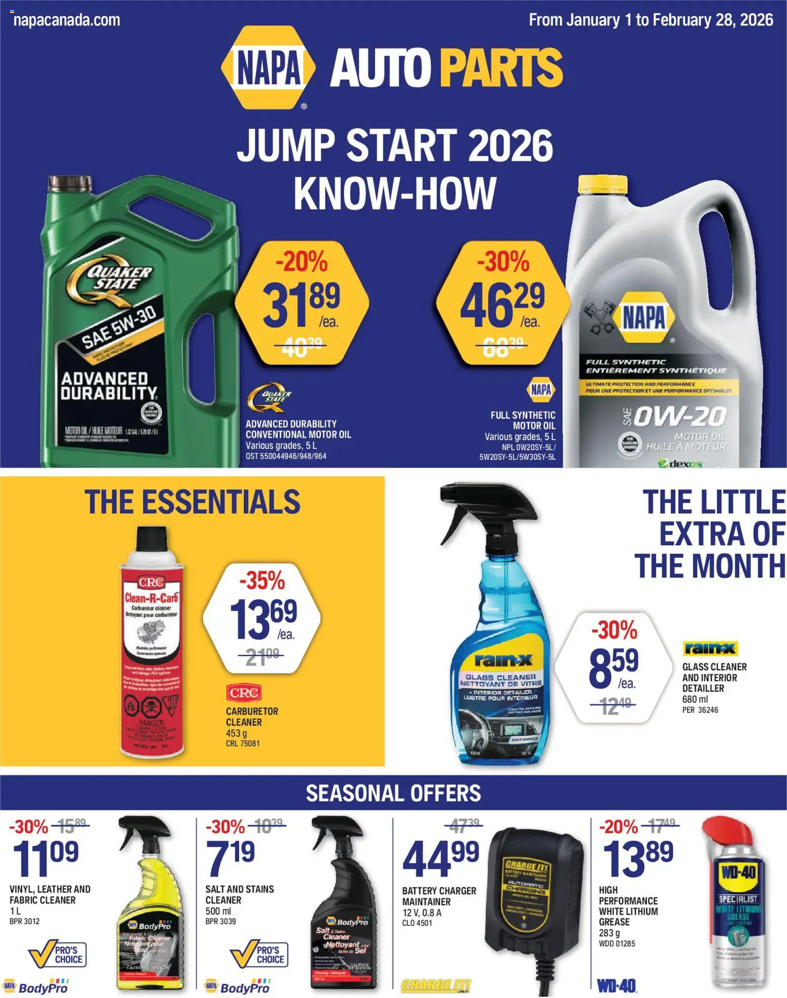 NAPA Auto Parts weekly flyer from Jan 1, 2026 ⇒ Online deals